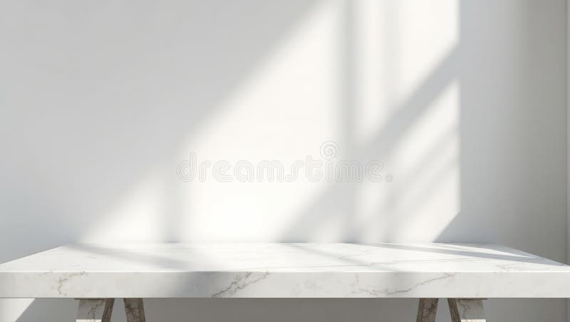 Elegant Marble Table with Soft Shadows in Minimalist Setting Stock ...