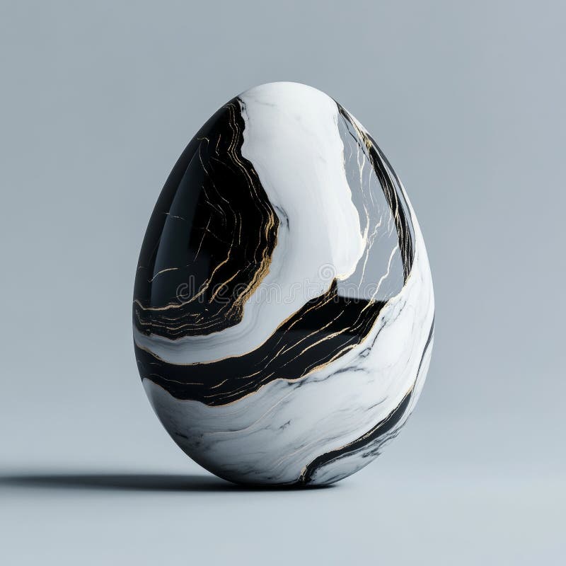 Elegant Marble Texture Easter Egg Symbolizing Soft Luxury in Modern ...