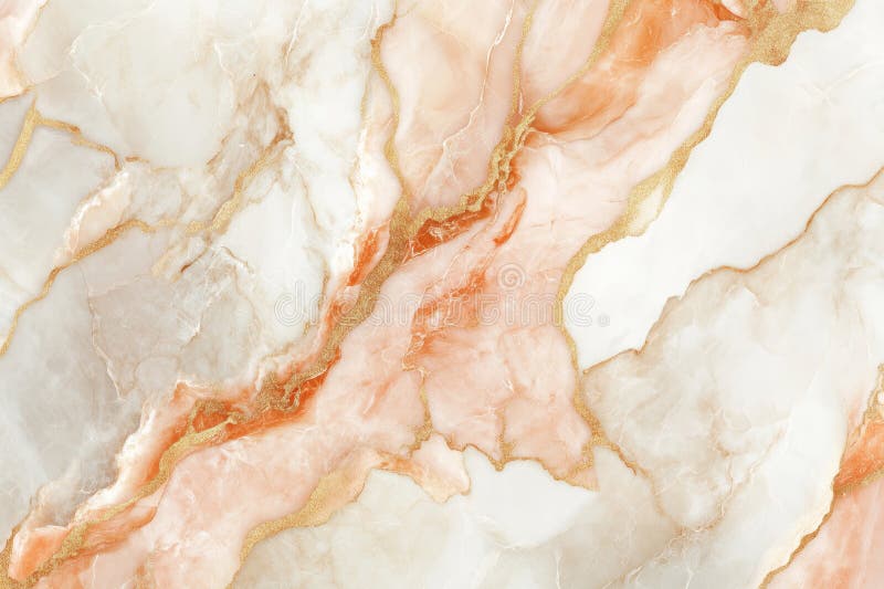 Elegant Marble Texture with Gold Veins and Soft Peach Patterns Stock ...