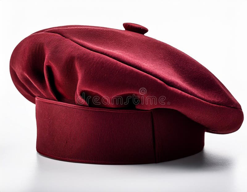 Elegant Maroon Beret, White Background, AI Generated Stock Illustration ...