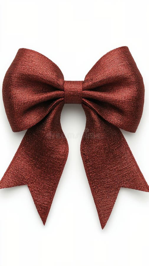 Elegant Maroon Bow with Textured Fabric on Light Marble Surface ...