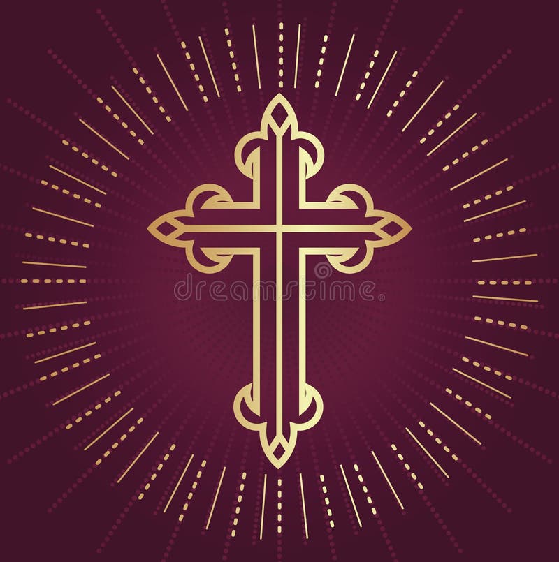 Elegant Maroon Christian Cross Background Illustration Stock Vector ...