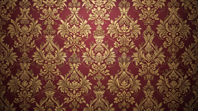 Elegant Maroon and Gold Damask Pattern Background Texture Ideal for ...