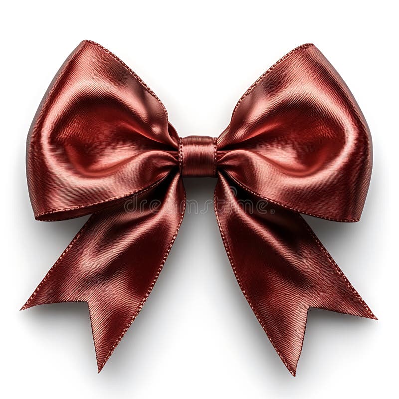 Elegant Maroon Satin Ribbon Bow Isolated on White Stock Illustration ...