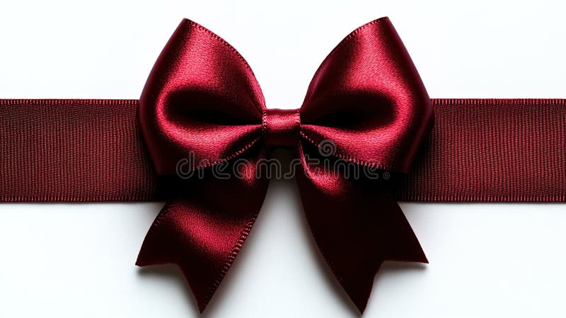Elegant Maroon Satin Ribbon Bow Isolated on White Background Stock ...