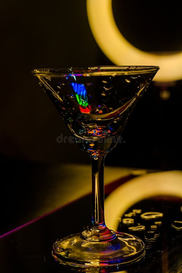 Neon Martini: Modern Elegance & Reflections Stock Image - Image of ...