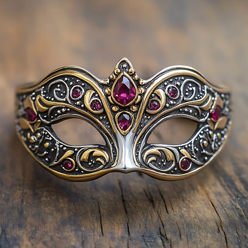 Elegant Masquerade Mask with Ruby Details Stock Illustration ...
