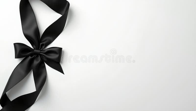 Elegant Matte Black Ribbon on White Background Stock Illustration ...