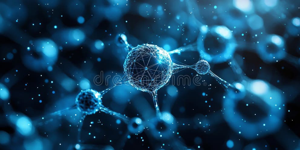 Elegant Medical Conference Backdrop with Modern Molecule Network ...