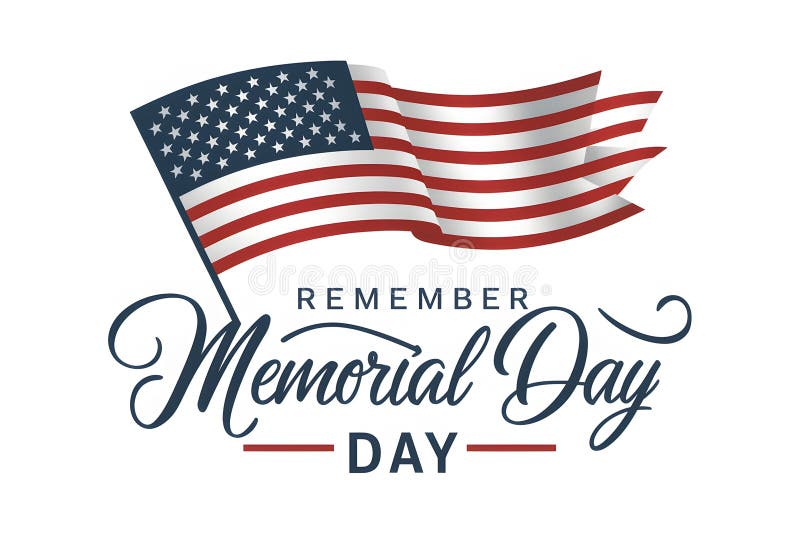 Elegant Memorial Day Design Capturing Patriotism with Flowing Flag and ...