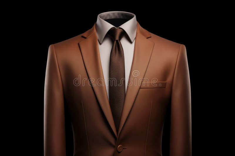 Elegant Men Brown Suit Model. Generate Ai Stock Illustration ...