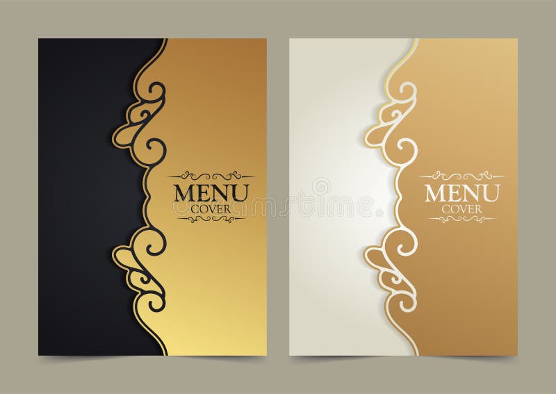 Elegant Menu Cover Design Template Stock Illustration - Illustration of ...