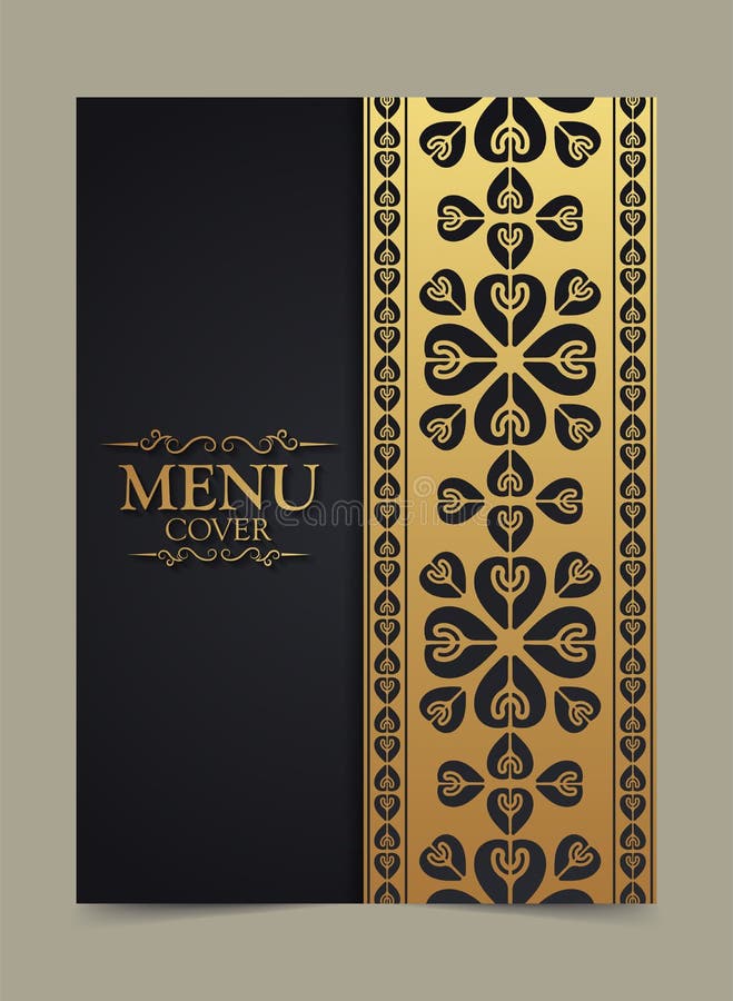 Elegant menu cover design stock illustration. Illustration of retro ...