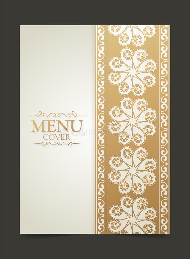Elegant menu cover design stock illustration. Illustration of dessert ...