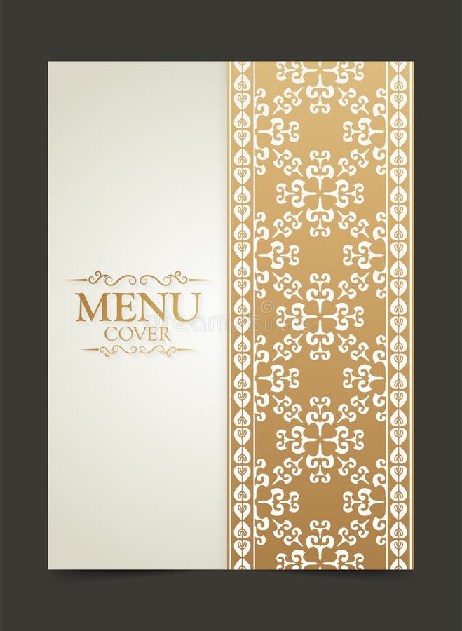 Elegant menu cover design stock illustration. Illustration of coffee ...
