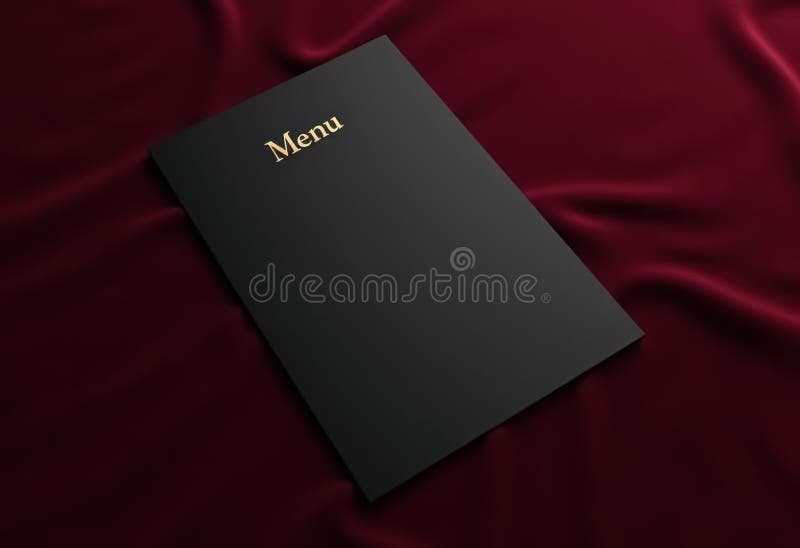 Elegant Menu Design on Luxurious Red Fabric Background for Restaurants ...