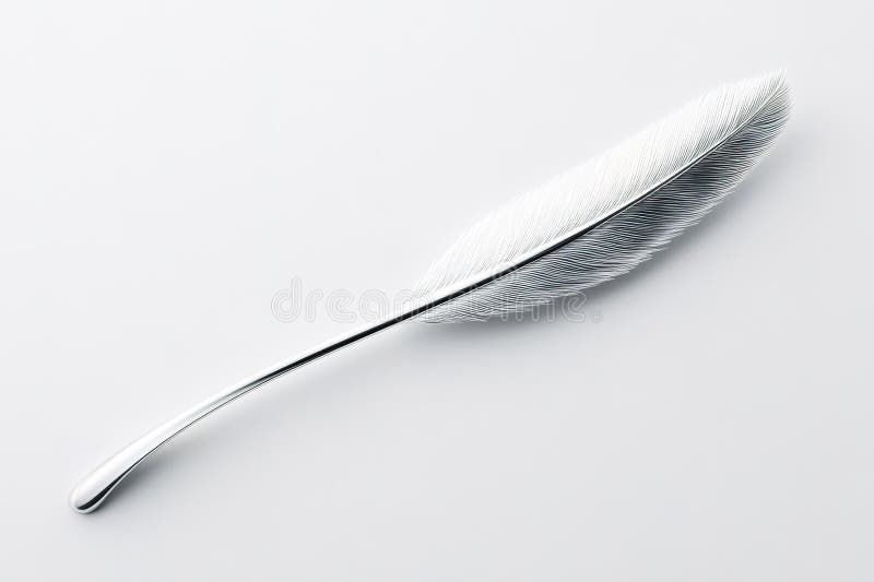 Elegant Metallic Feather on a Smooth Surface Showcasing Sleek Design ...