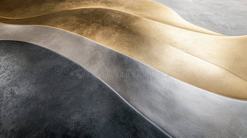 Elegant Metallic Flowing Waves in Gold and Silver Tones for Luxury ...