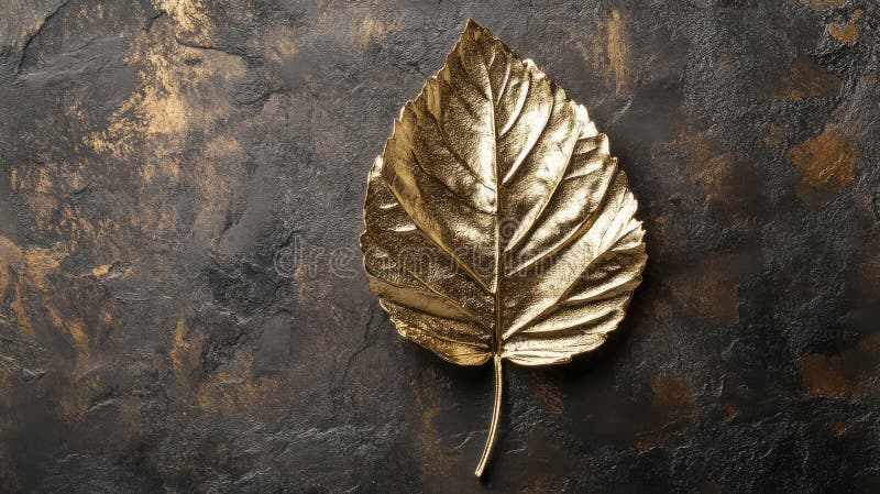 Elegant Metallic Gold Leaf Dark Textured Background Luxurious Design ...