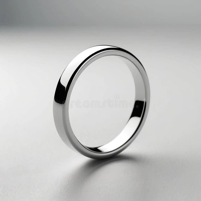 Elegant Metallic Ring Casting a Shadow on a Light Background Stock ...