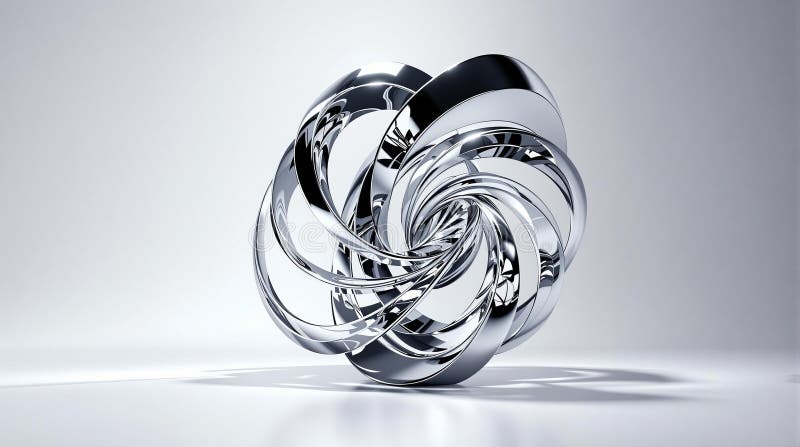 Elegant Metallic Sculpture with Modern Geometric Swirl Design Stock ...