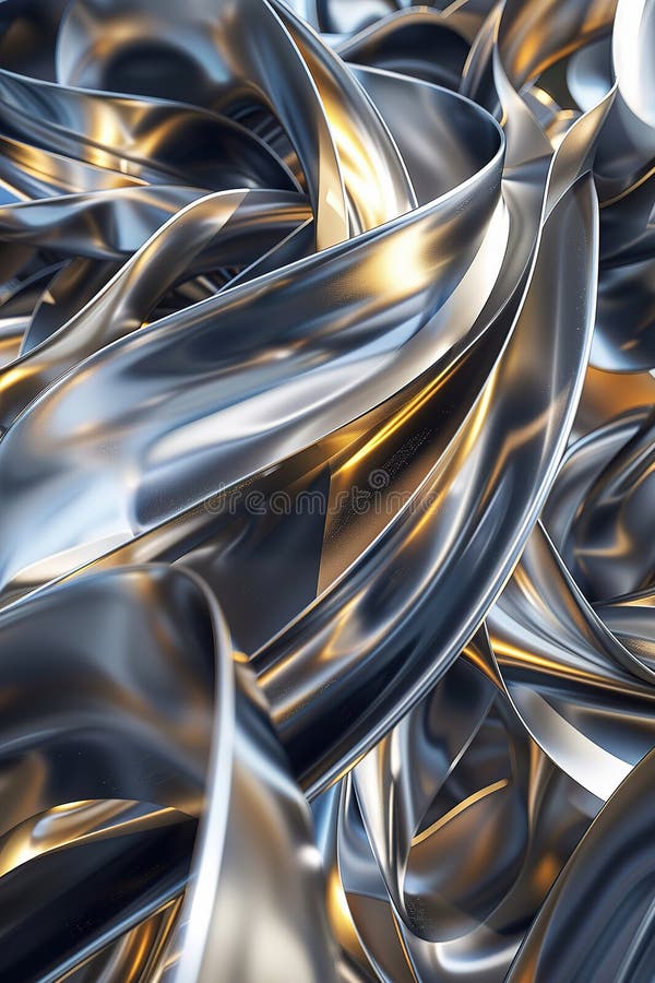 Elegant Metallic Texture Background with Flowing Silver Waves Stock ...