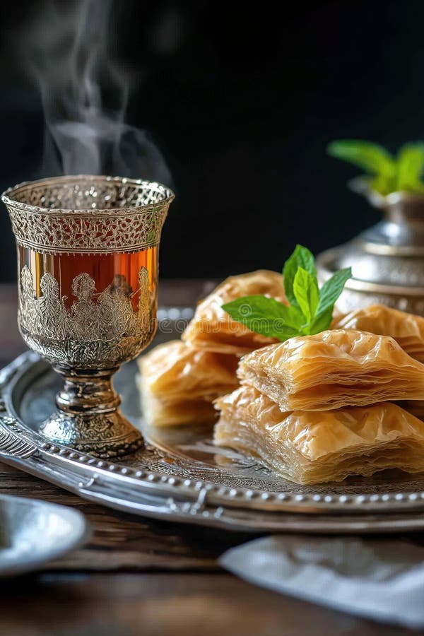 Elegant Middle Eastern Tea Setting Stock Illustration - Illustration of ...