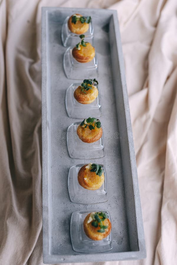 Elegant Miniature Savory Pastries on Tray Stock Photo - Image of fine ...