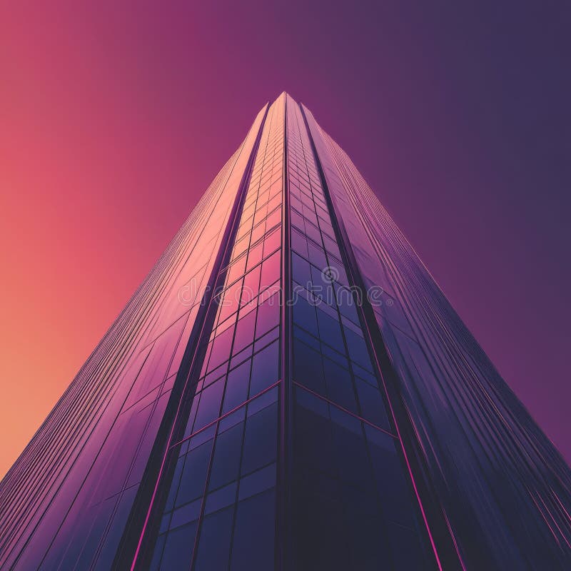 Elegant and Minimal Design of a Synthwave-inspired Skyscraper Stock ...