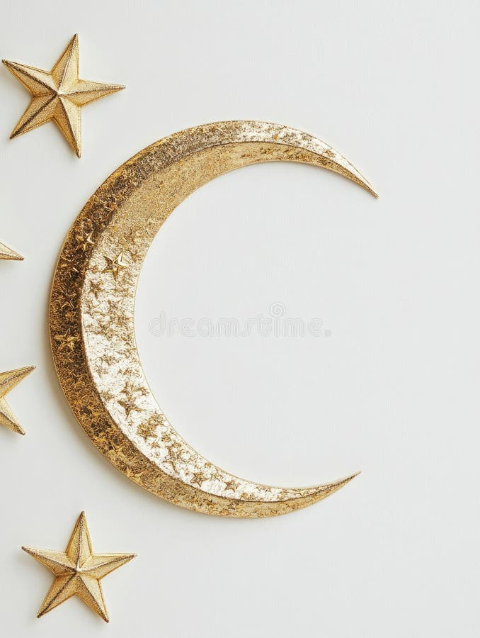 Elegant Minimalist Design with Golden Crescent on a White Background ...