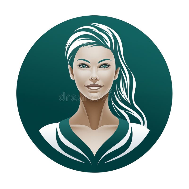 Elegant Minimalist Female Portrait, Vector Logo. Stock Illustration ...