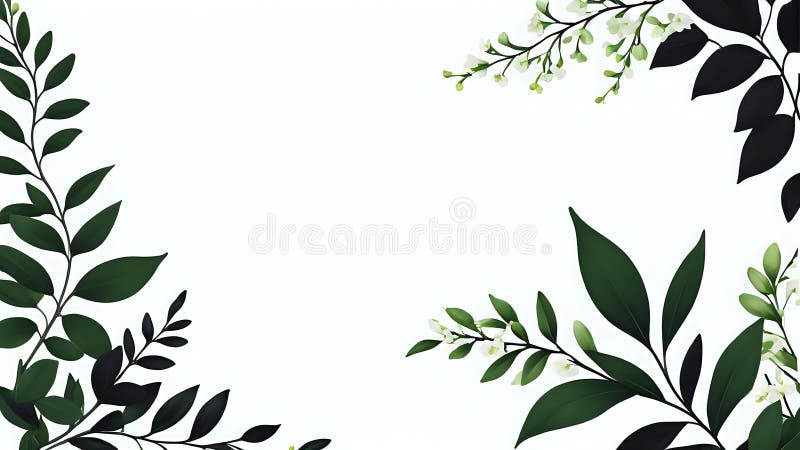 Elegant Minimalist Floral Wedding Element Against a Pristine White ...