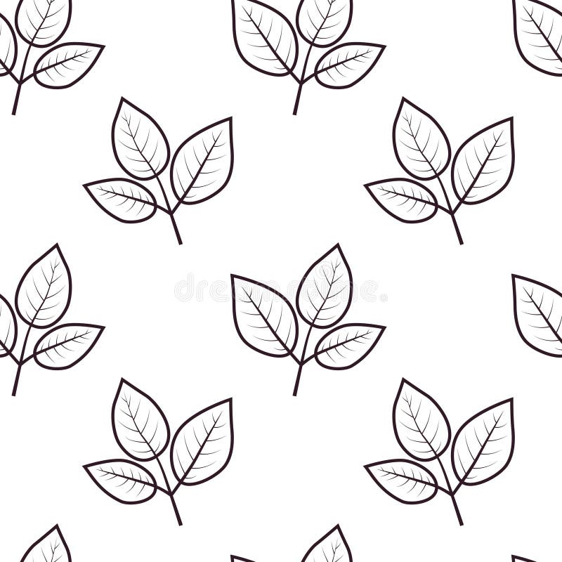 Elegant Minimalist Leaf Pattern. Simple Line Art Design Featuring ...