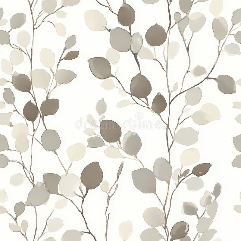 Elegant Minimalist Leaf Pattern on White Background for Modern Decor ...