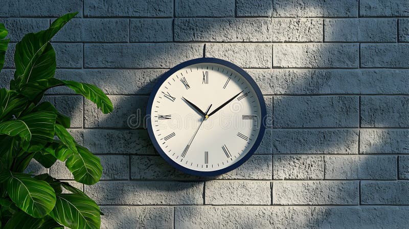 Elegant Minimalist Office Clock Casting Refined Shadow Play on Plain ...