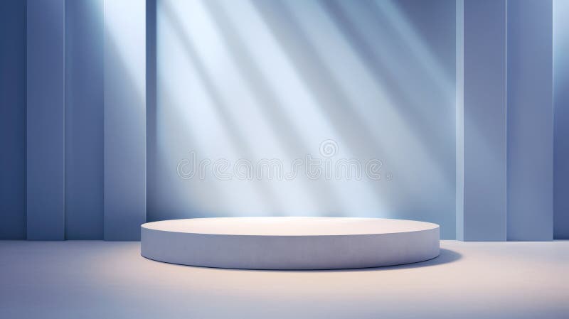 Elegant Minimalist Round Platform in a Sunlit Modern Interior Design ...