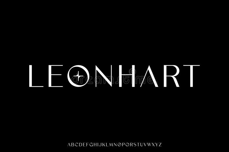 Elegant Minimalist Sans Serif Alphabet Display Font Vector Modern Style ...