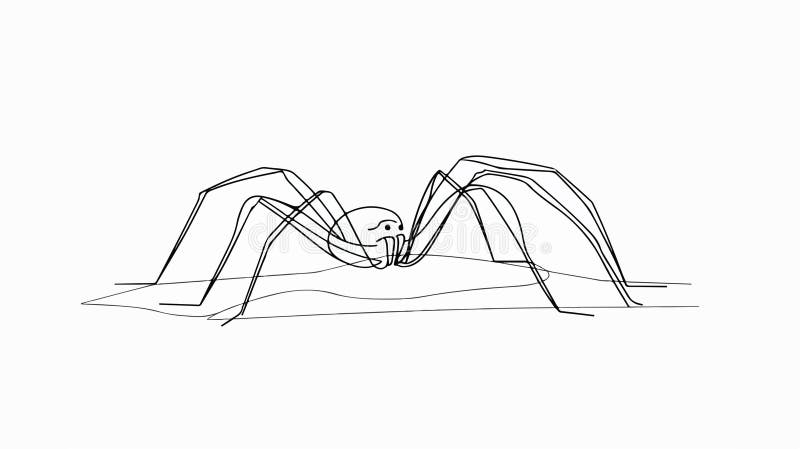 Elegant Minimalist Spider Continuous Line Art in Black Stock ...