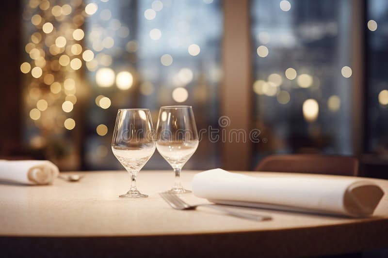 Elegant Minimalist Table Setting in Upscale Restaurant Stock ...