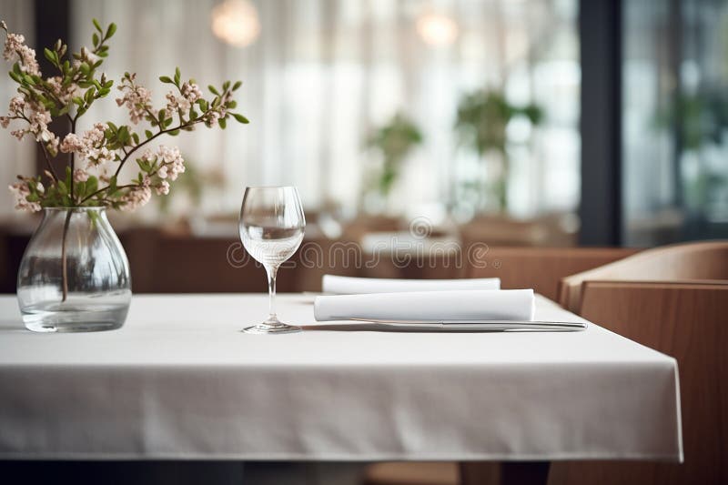 Elegant Minimalist Table Setting in Upscale Restaurant Stock Photo ...
