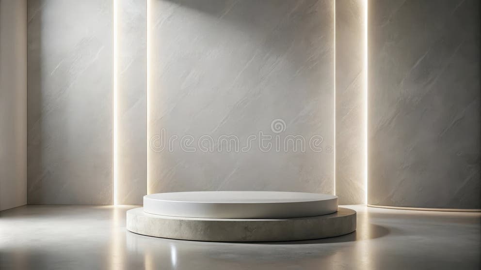 Elegant Minimalist Two-tiered Display Platform with Subtle Backlighting ...