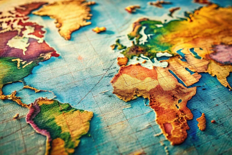 A Minimalist World Map with Simple Black Outline Stock Illustration ...