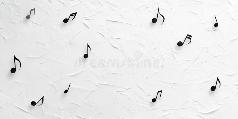 Elegant Minimalistic Background with Scattered Black Musical Notes on ...