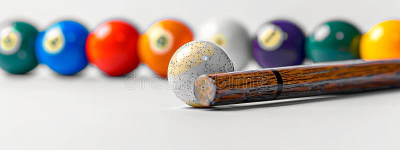Elegant Minimalistic Billiard Balls and Cue Stick Design on Bright ...