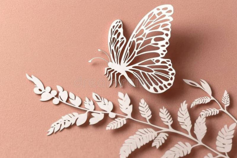 Elegant Minimalistic Butterfly Illustration on Textured Background for ...