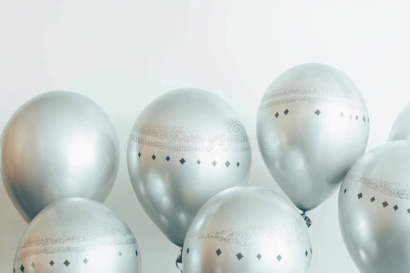 Elegant Minimalistic Close-up of Shiny Silver Balloons for Modern ...