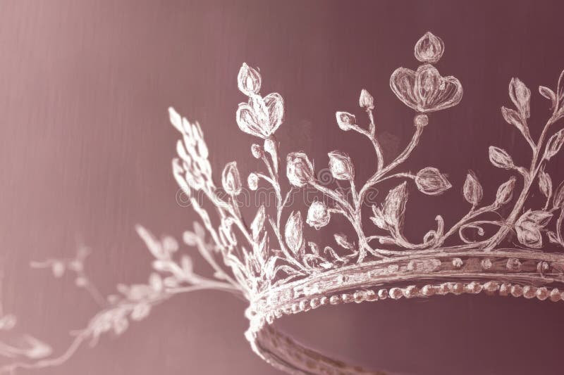 Elegant Minimalistic Crown Sketch on Soft Background Stock Image ...