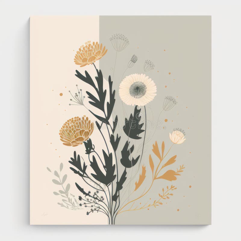 Elegant Minimalistic Floral Design for Invitations and Posters. Stock ...