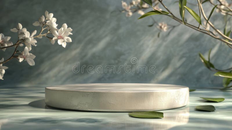 Elegant Minimalistic Tabletop Display with Delicate Flowers and Natural ...
