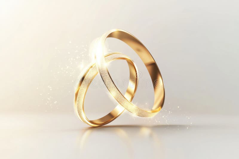 Elegant Minimalistic Wedding Rings on Soft White Background with Subtle ...